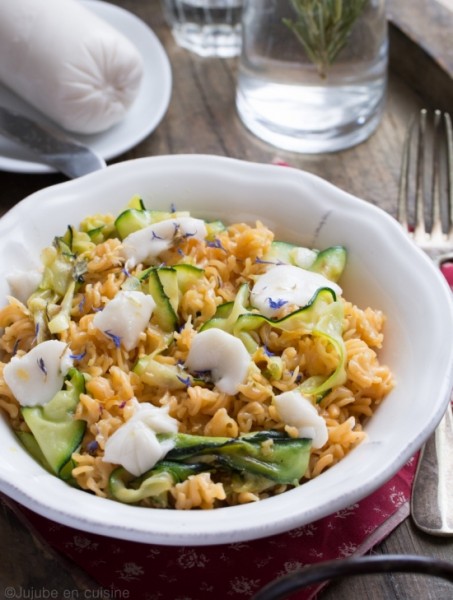 Pâtes courgette et mozzarella végétale | Jujube en cuisine